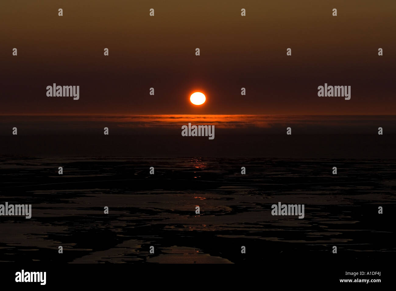 aerial of a sunset over the Colville River delta National Petroleum ...