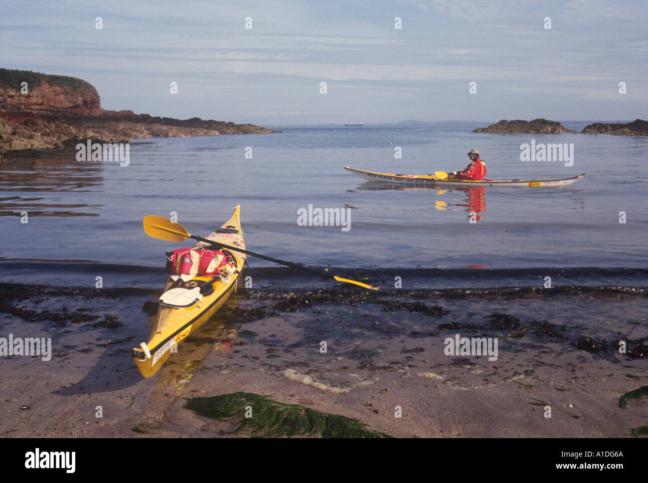 Sea Kayaking Sport Pembrokeshire West Wales Stock Photo - Alamy