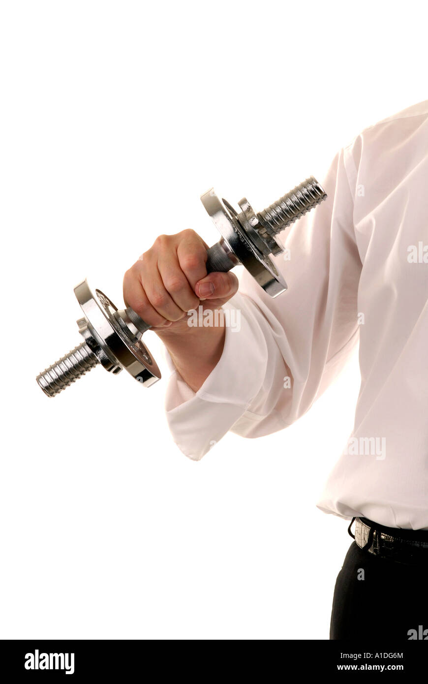 Arm with weights Stock Photo - Alamy