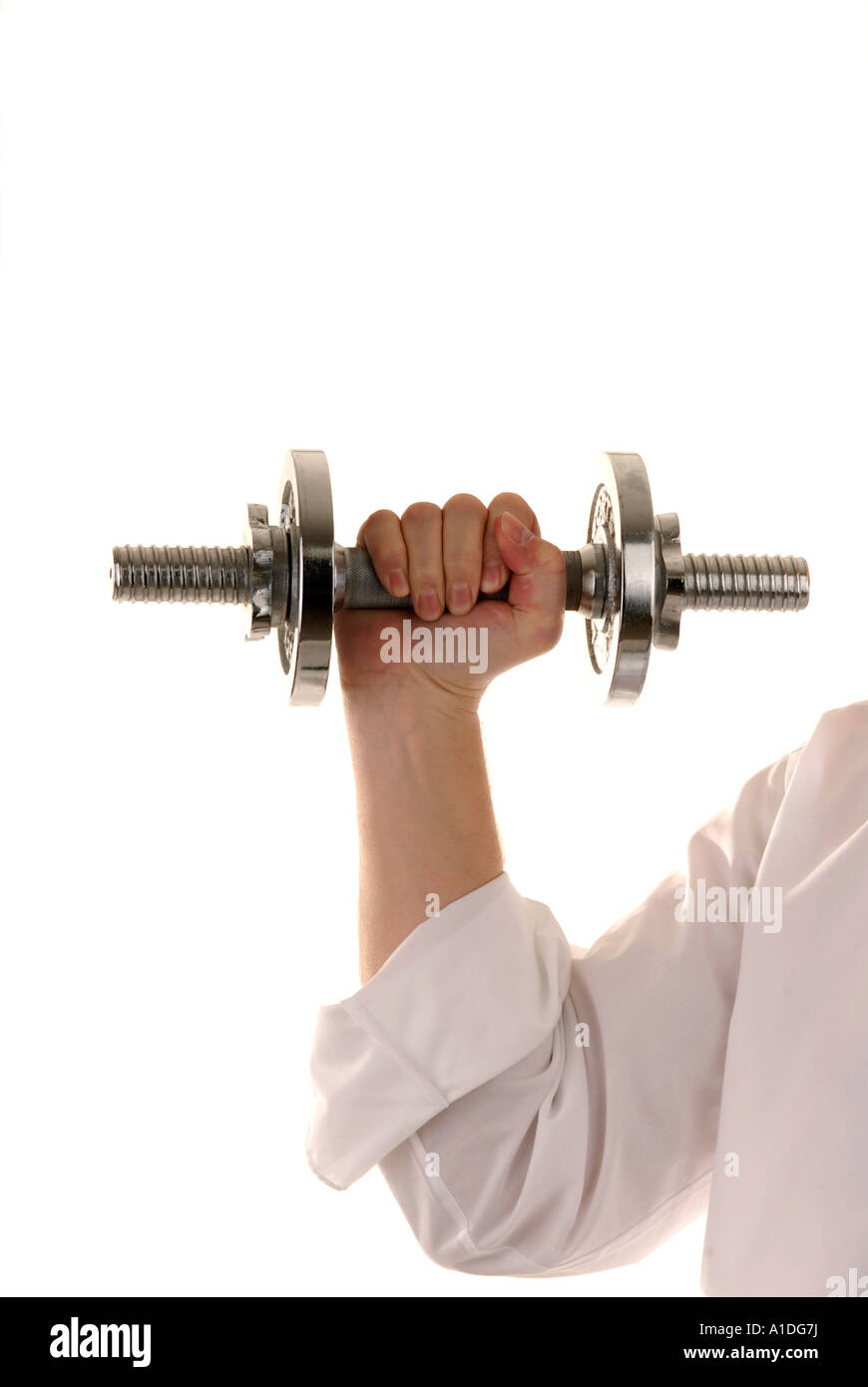 Arm with weights Stock Photo - Alamy