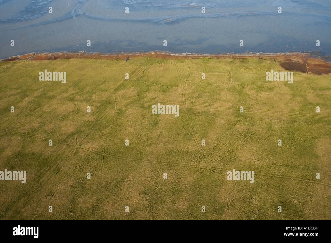 tundra landscape along the Arctic coast off the Colville River National ...