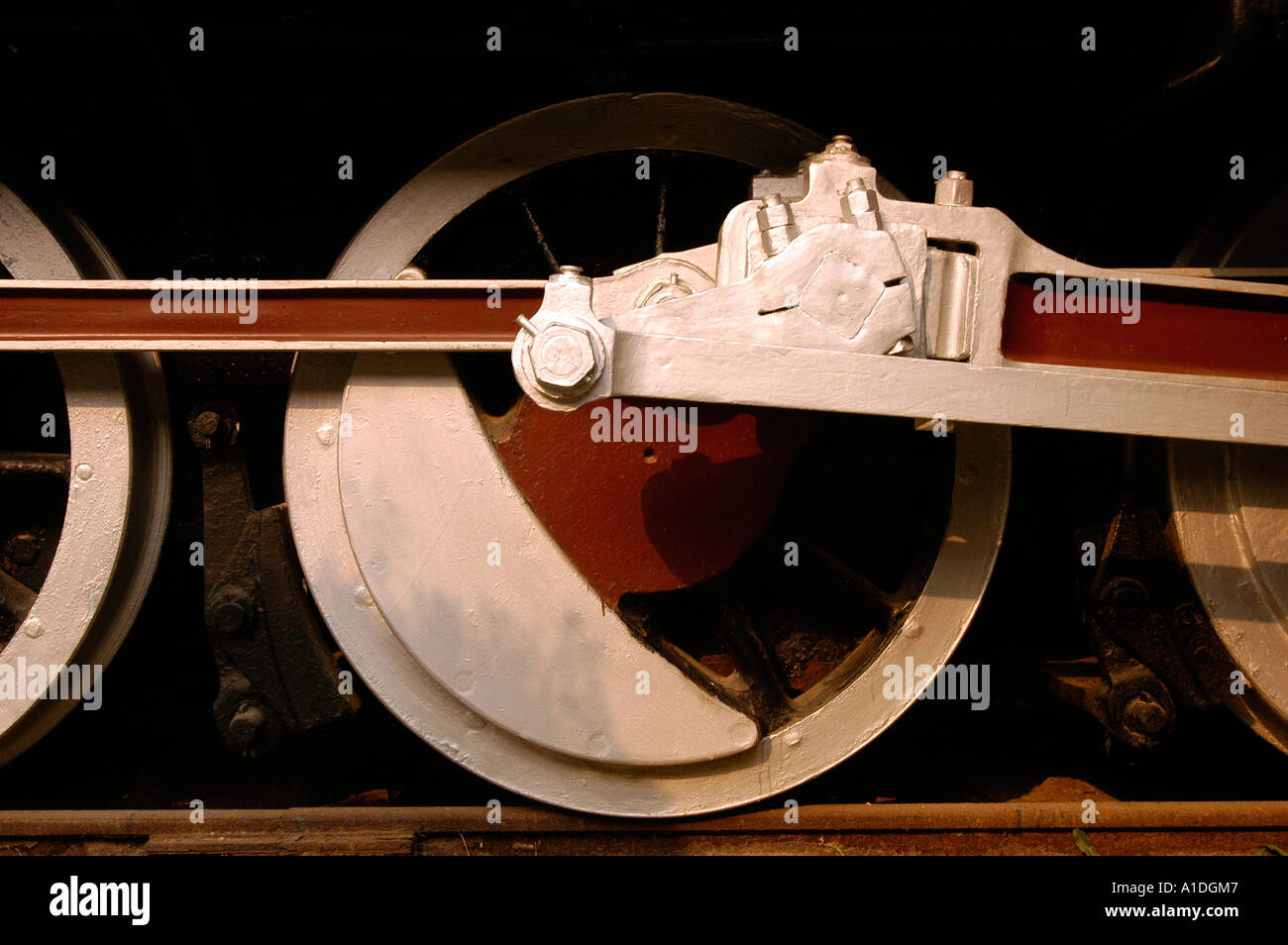 Closeup of classic steam locomotive metal wheel Stock Photo - Alamy