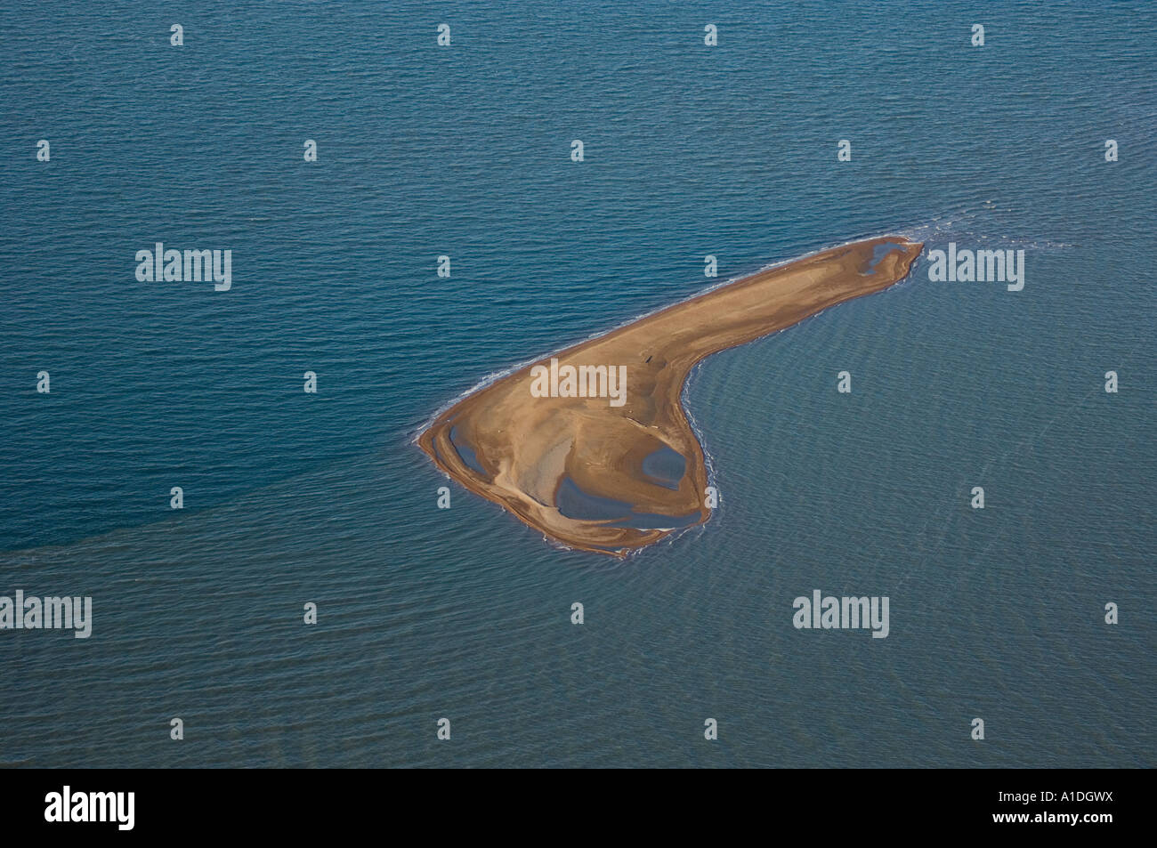 barrier island off the National Petroleum Reserves Beaufort Sea Alaska ...
