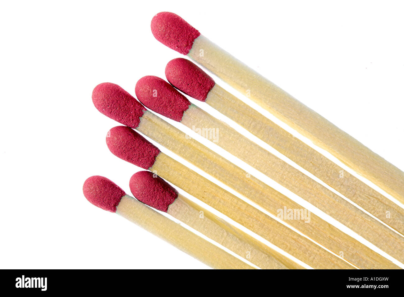 Matches with red match heads on white background Stock Photo - Alamy