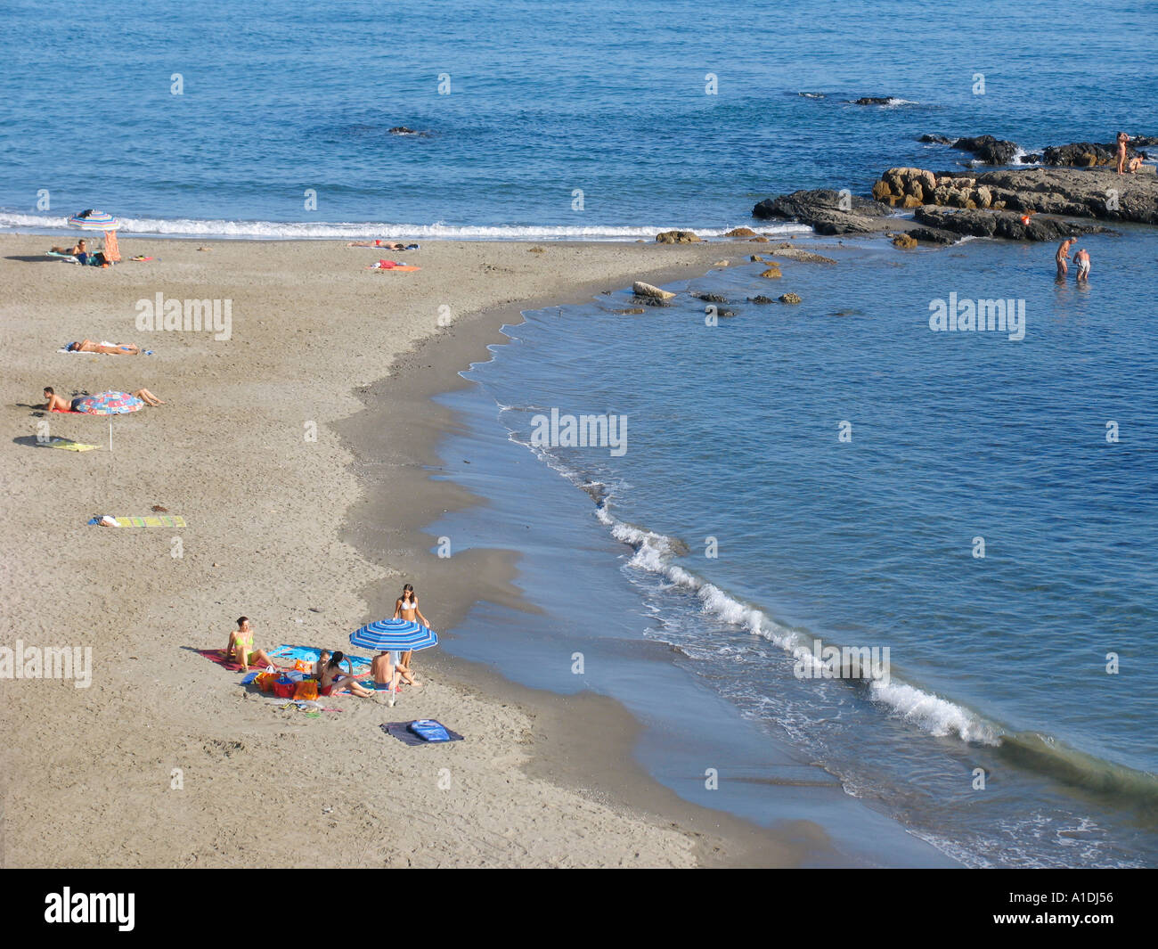 Benalmadena Costa Costa del Sol Malaga Province Spain Torremuelle beach ...