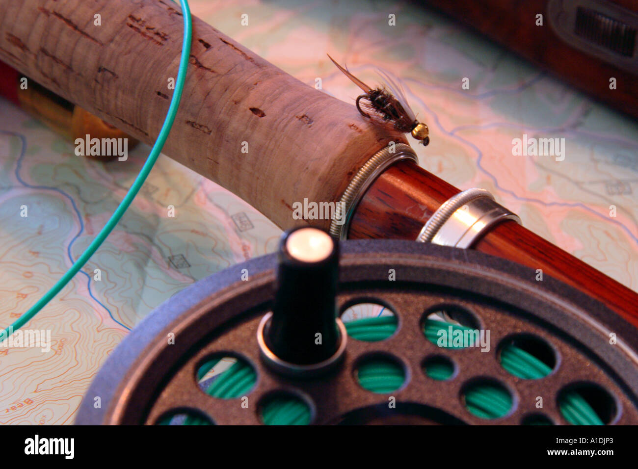 rod and reel still life Stock Photo - Alamy