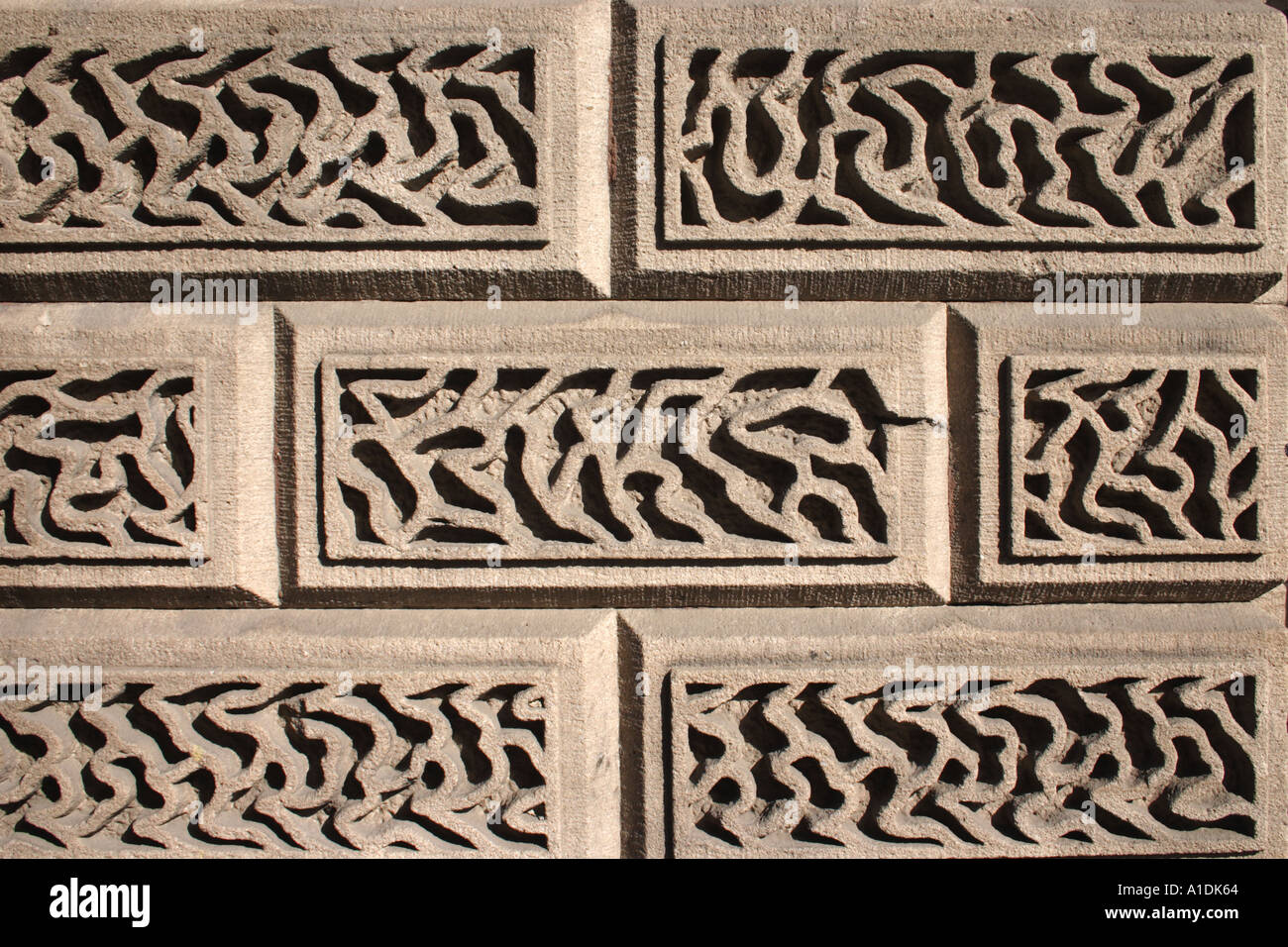 Vermiculated rustication on a public Victorian building in Mancheseter ...