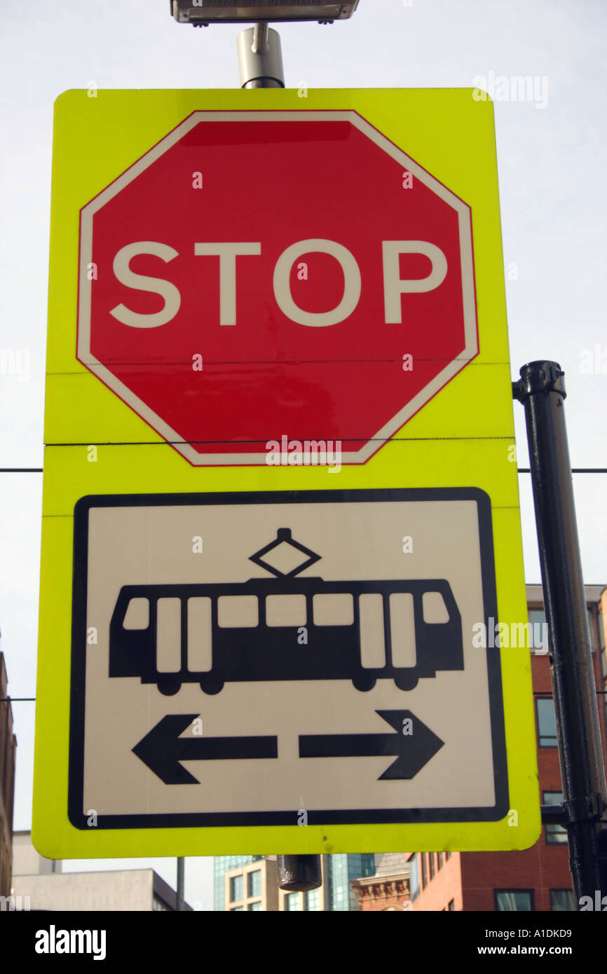 Tram Stop Sign Stock Photo - Alamy