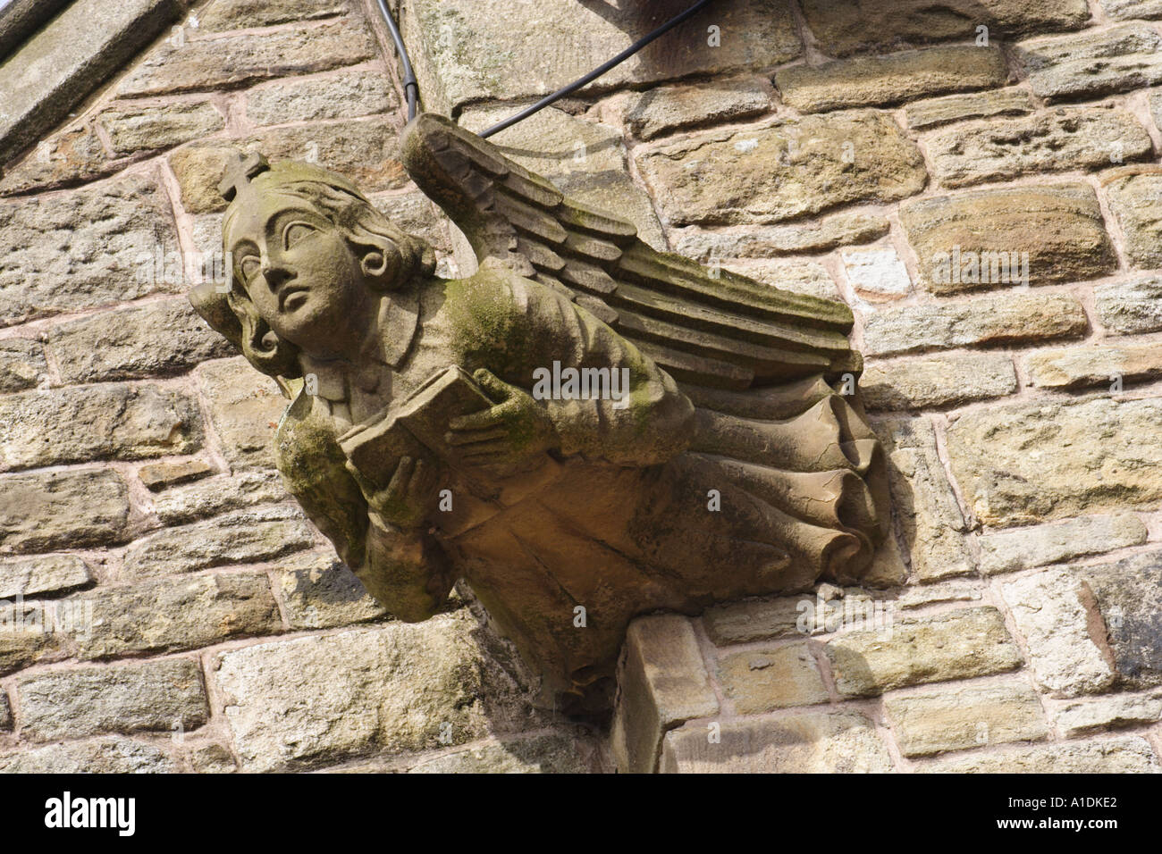 Angel gargoyle at Saint Bartholomews Parish Church Whitworth Rochdale ...