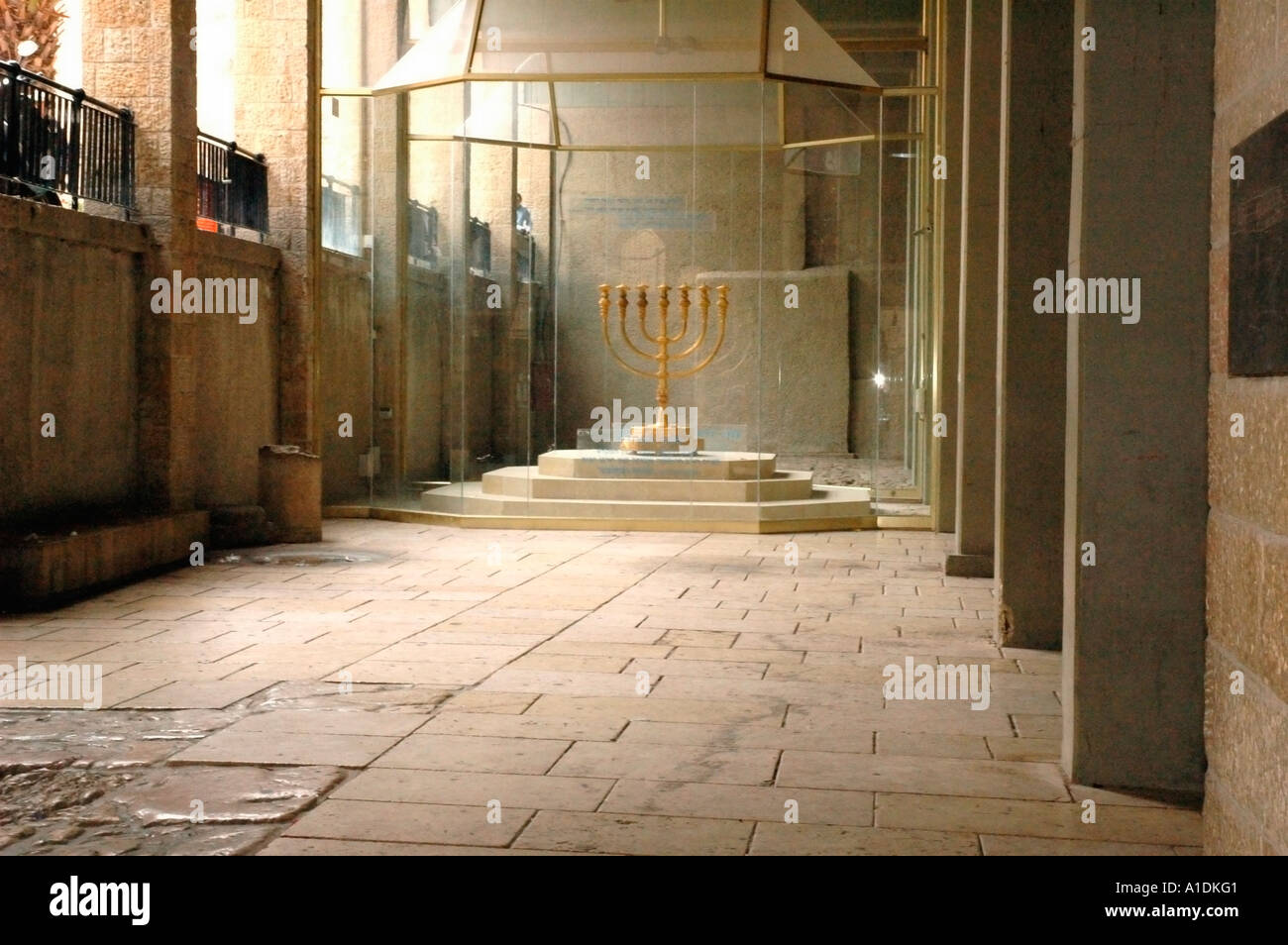Israel Jerusalem Replica of the Menorah at The excavations at the cardo ...