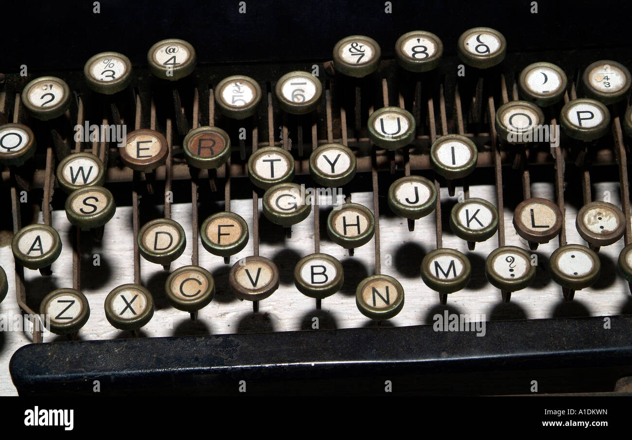 Old type writer keys, photo by Bruce Miller Stock Photo - Alamy