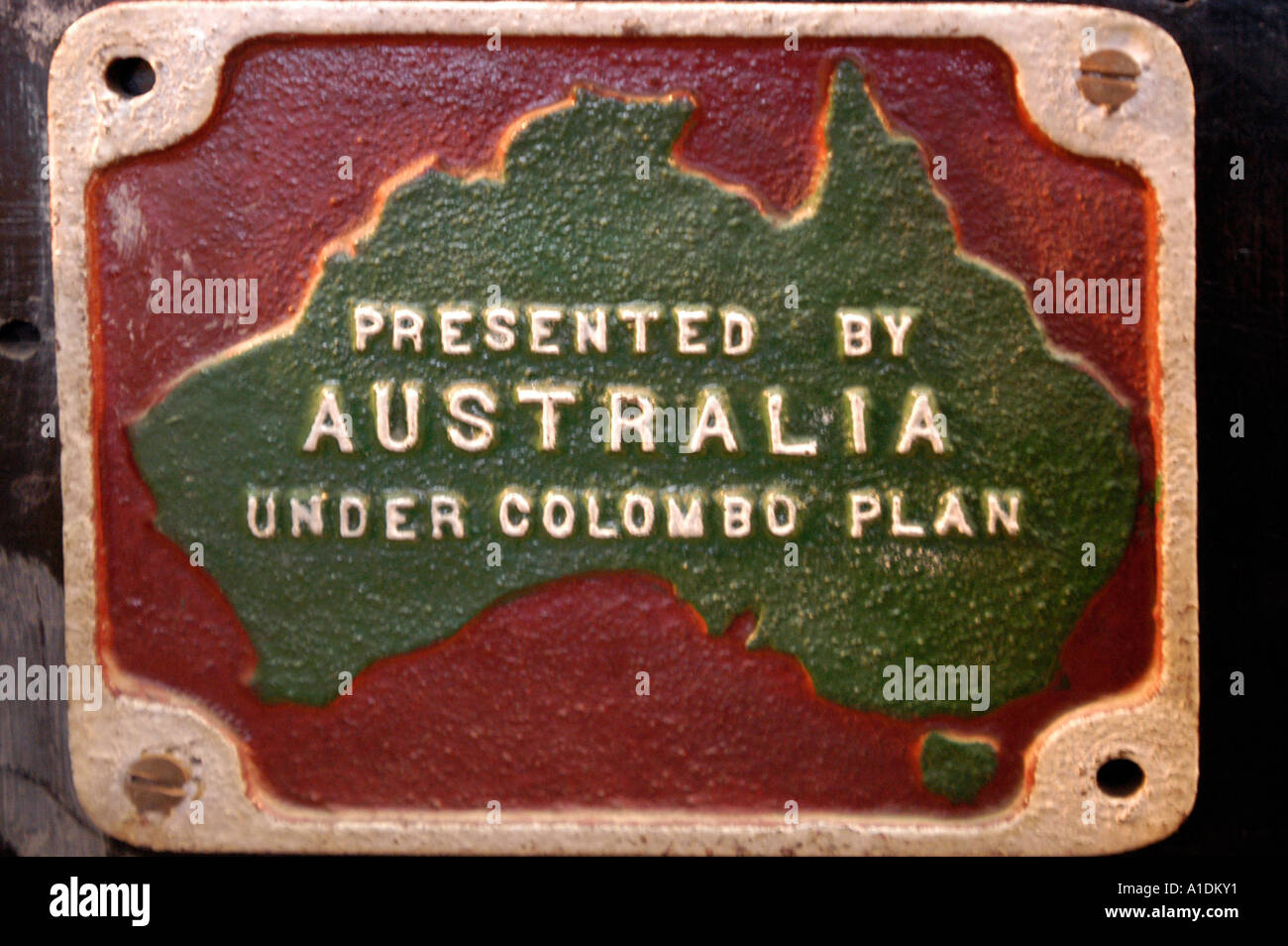 Heritage sign Sign Presented by Australia under Colombo Plan Stock ...
