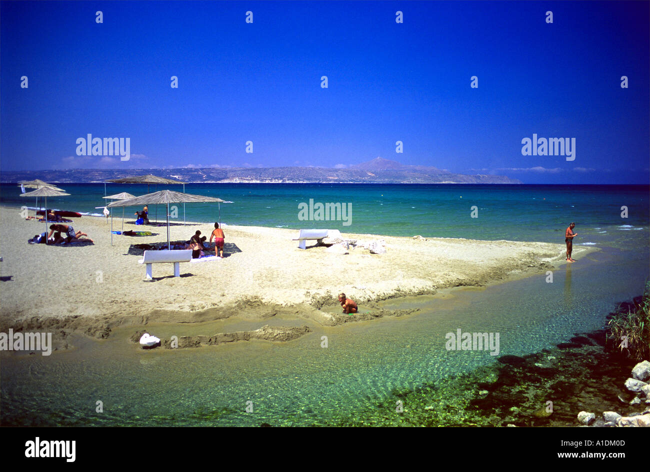 Kalives Beach Souda Bay Chania Hania District Crete Greece Stock Photo ...