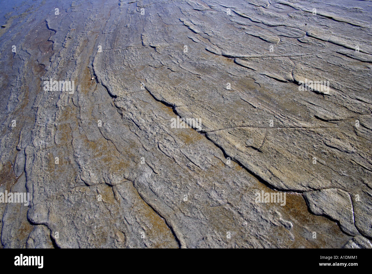 PATTERNS IN ROCK AND SAND CAUSED BY THE MOVEMENT OF THE OCEAN Stock ...