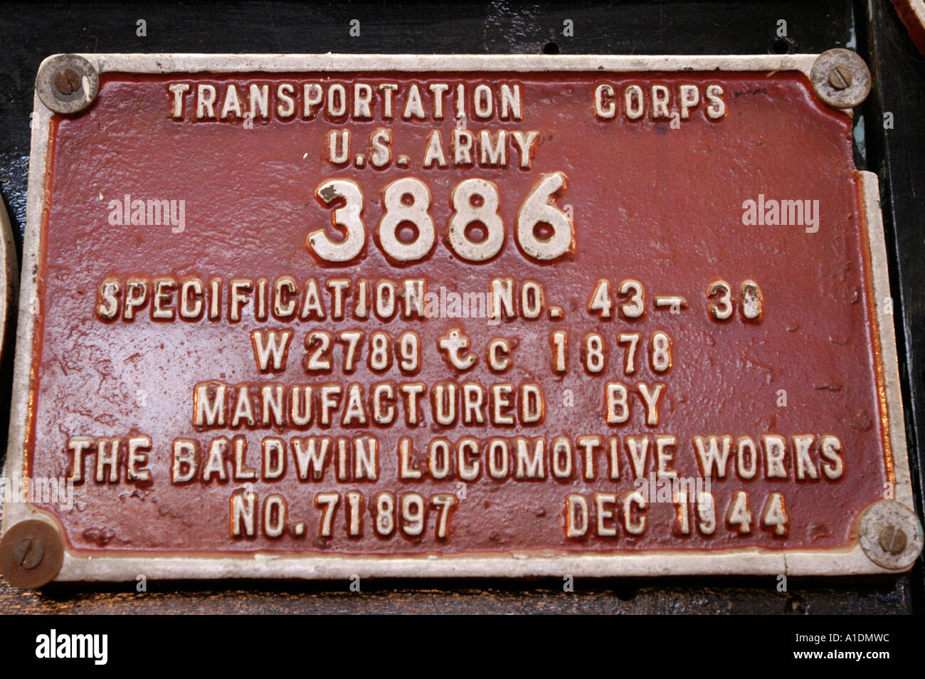 Heritage sign of Transportation Corps US Army The Baldwin Locomotive ...