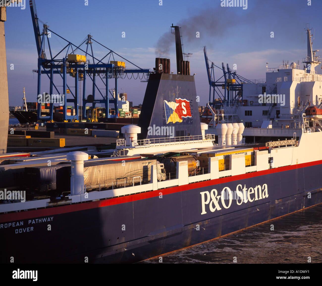 BELGIUM ZEEBRUGGE FERRY CONTAINER TERMINAL Stock Photo - Alamy