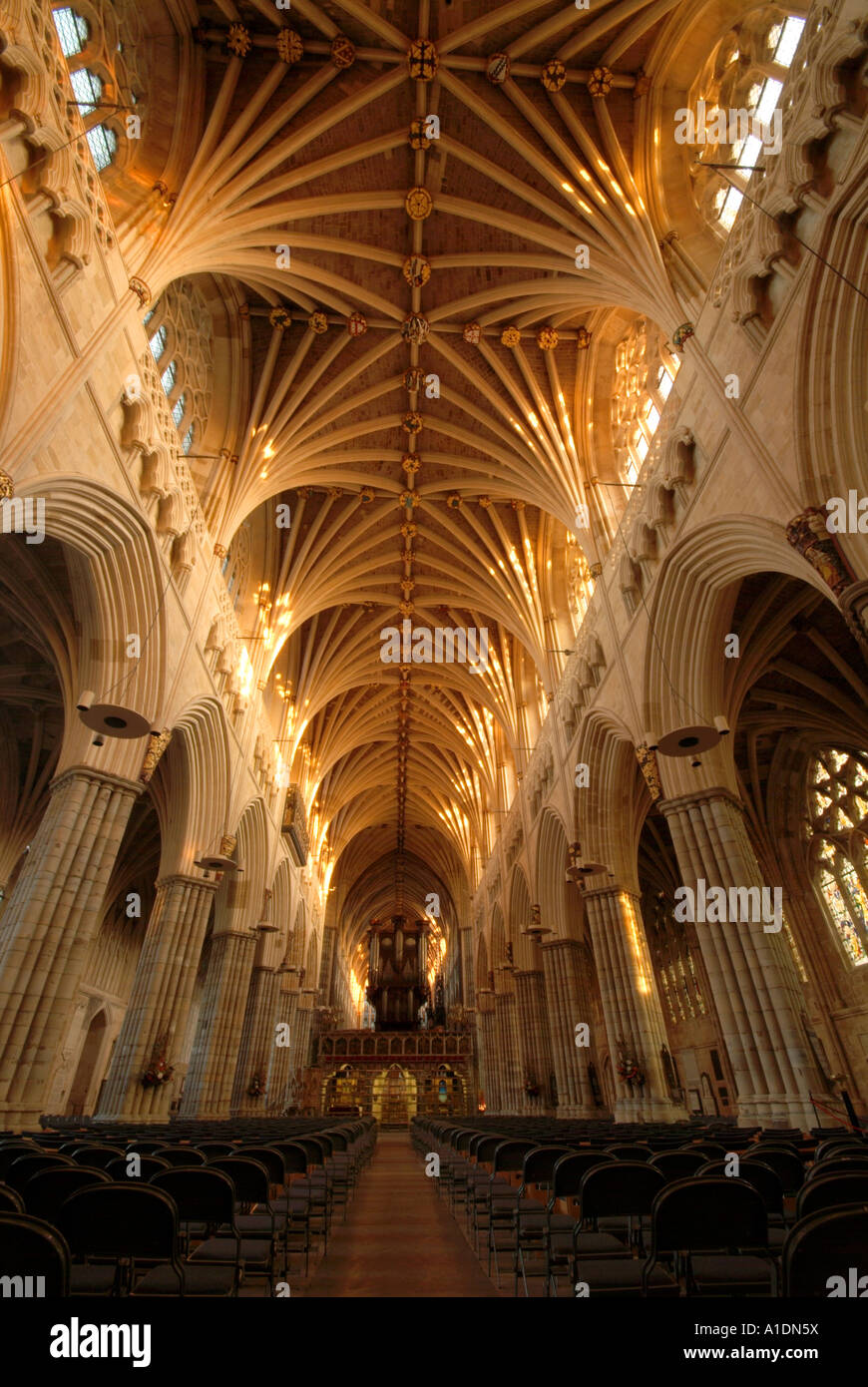 Exeter cathedral interior Devon UK Stock Photo - Alamy