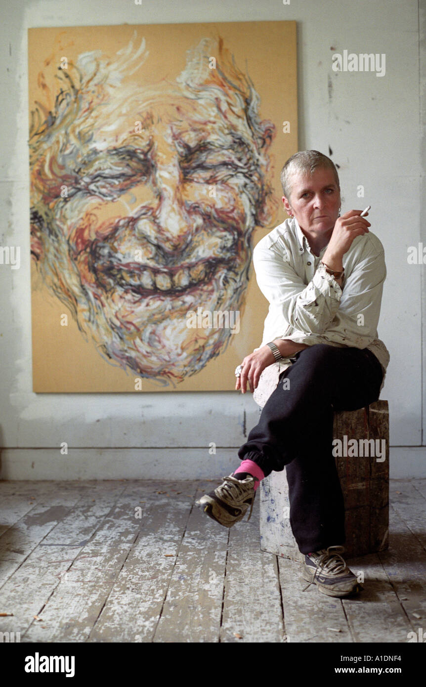 Artist Maggi Hambling in her london studio Stock Photo - Alamy