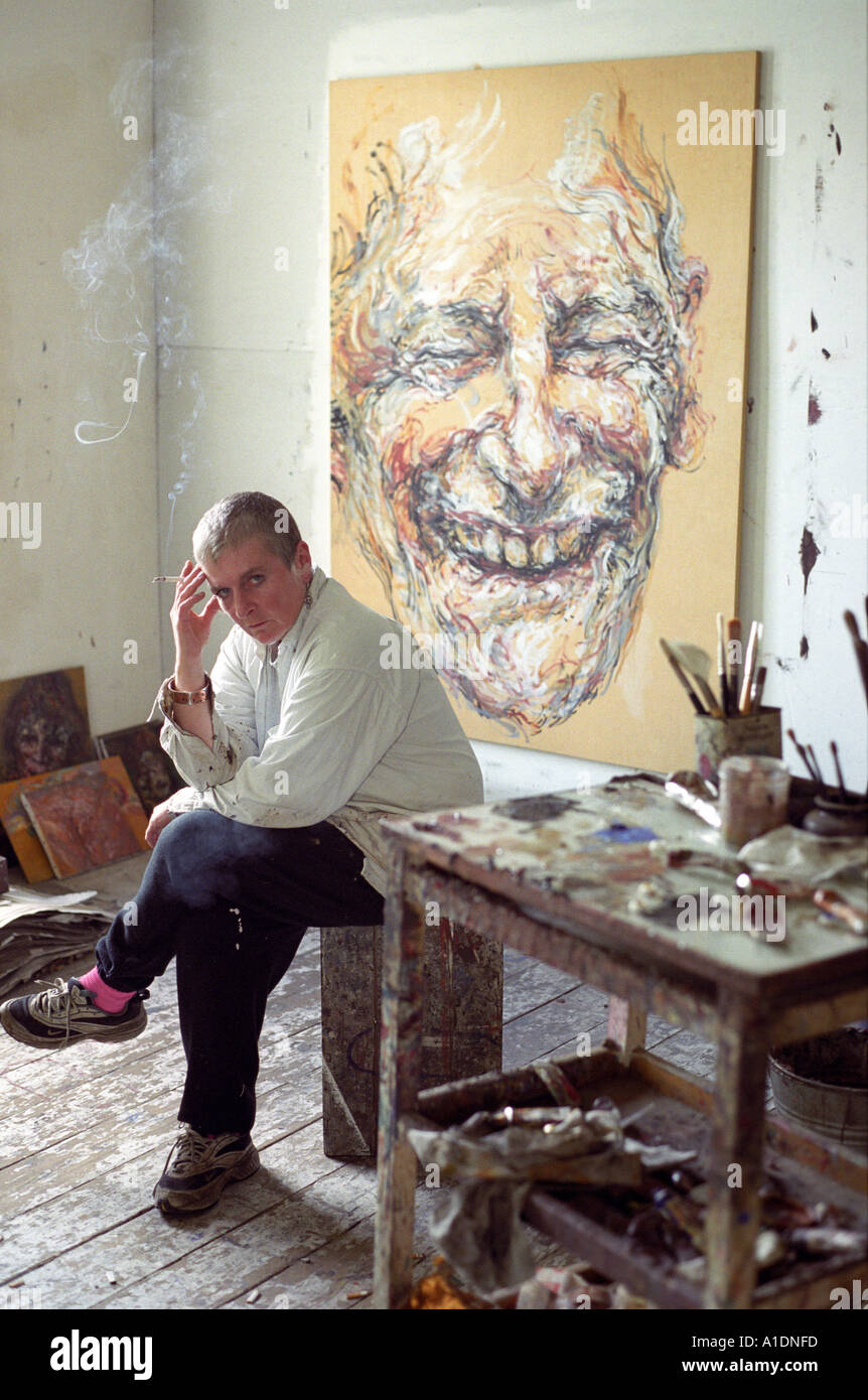 Artist Maggi Hambling in her london studio Stock Photo - Alamy