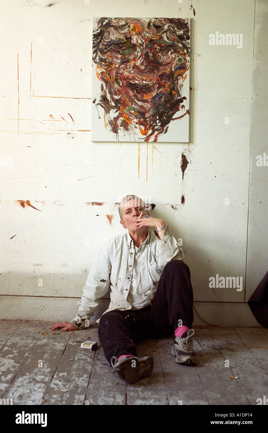 Artist Maggi Hambling in her london studio Stock Photo - Alamy