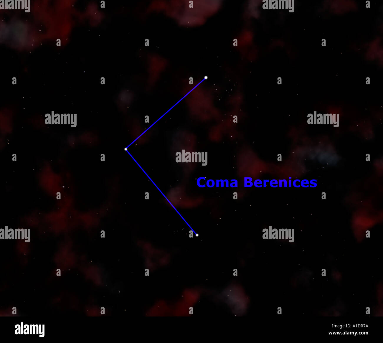 Coma Berenices Constellation Showing Name And Sign Stock Photo - Alamy