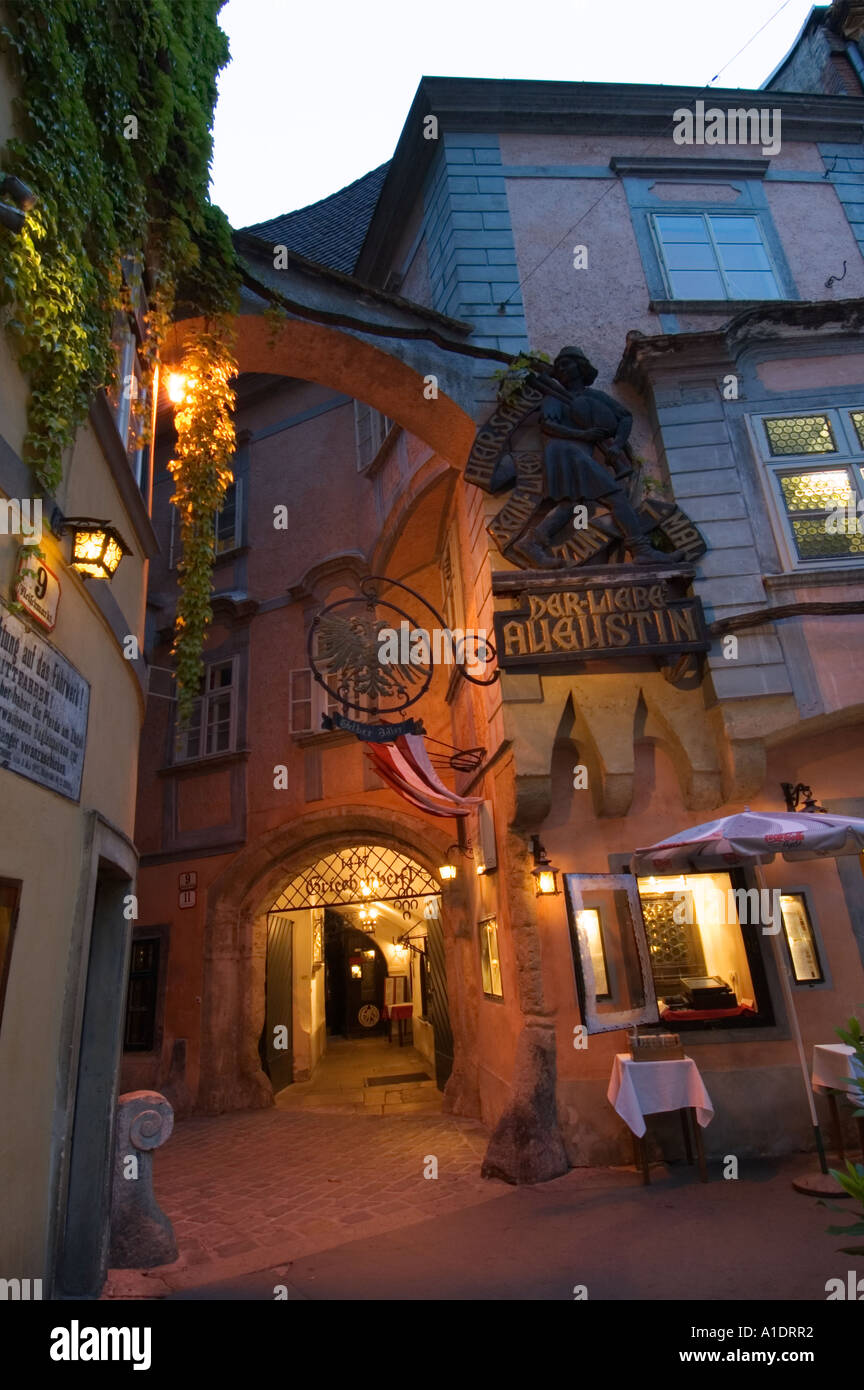 Austria Vienna Fleischmarkt District Griechenbeisl Restaurant exterior ...