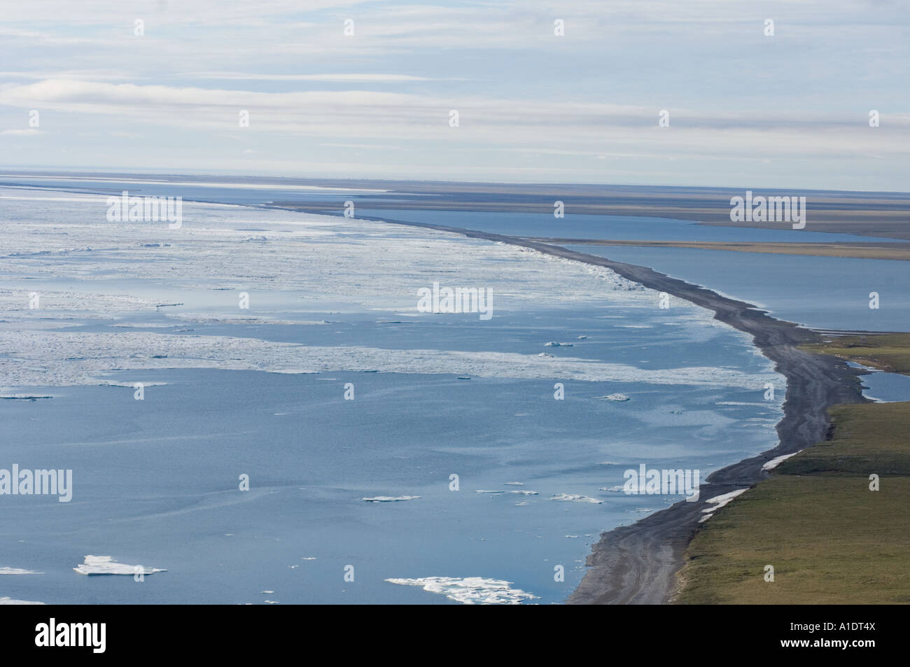looking out at the Arctic ocean from Cape Thompson 26 miles south of ...