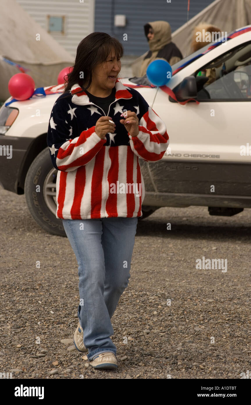 Inupiat woman at the Fourth of July parade in Point Hope the oldest ...