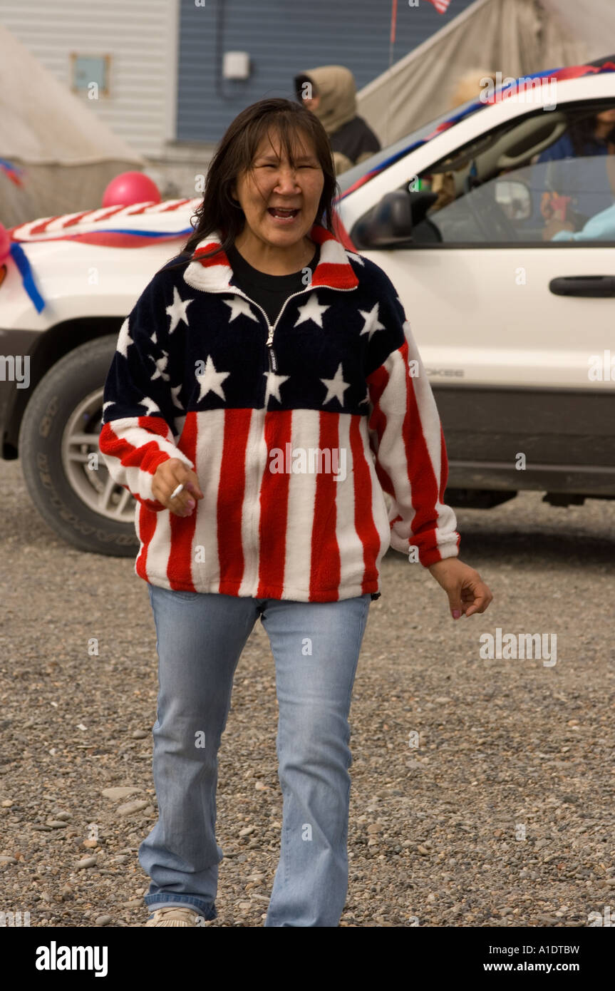 Inupiat woman at the Fourth of July parade in Point Hope the oldest ...