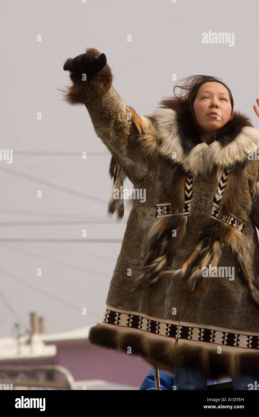 Inupiat woman in the Fourth of July parade in Point Hope the oldest ...