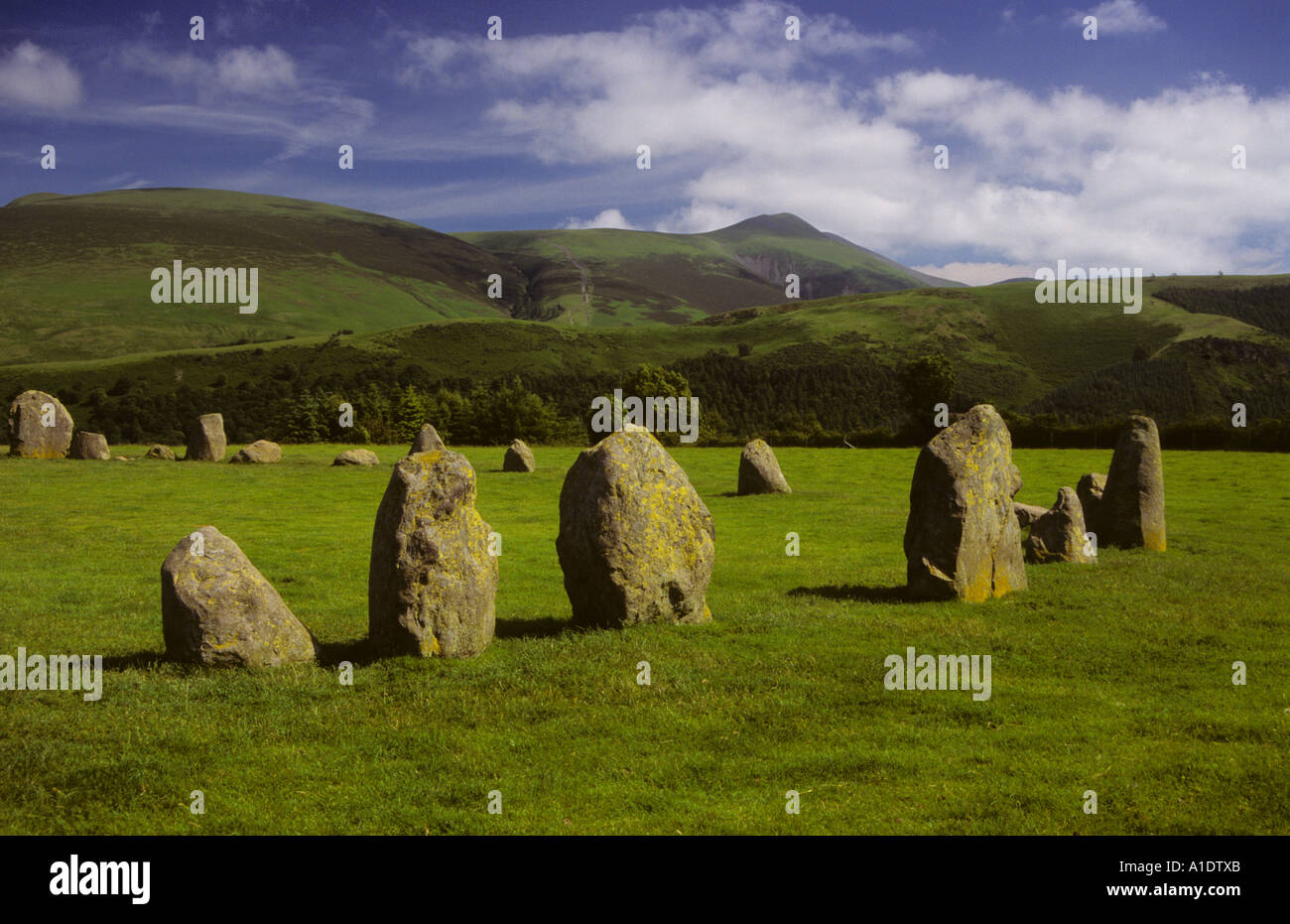 Castlerigg Stone Circle in summer Lake District National Park Keswick ...