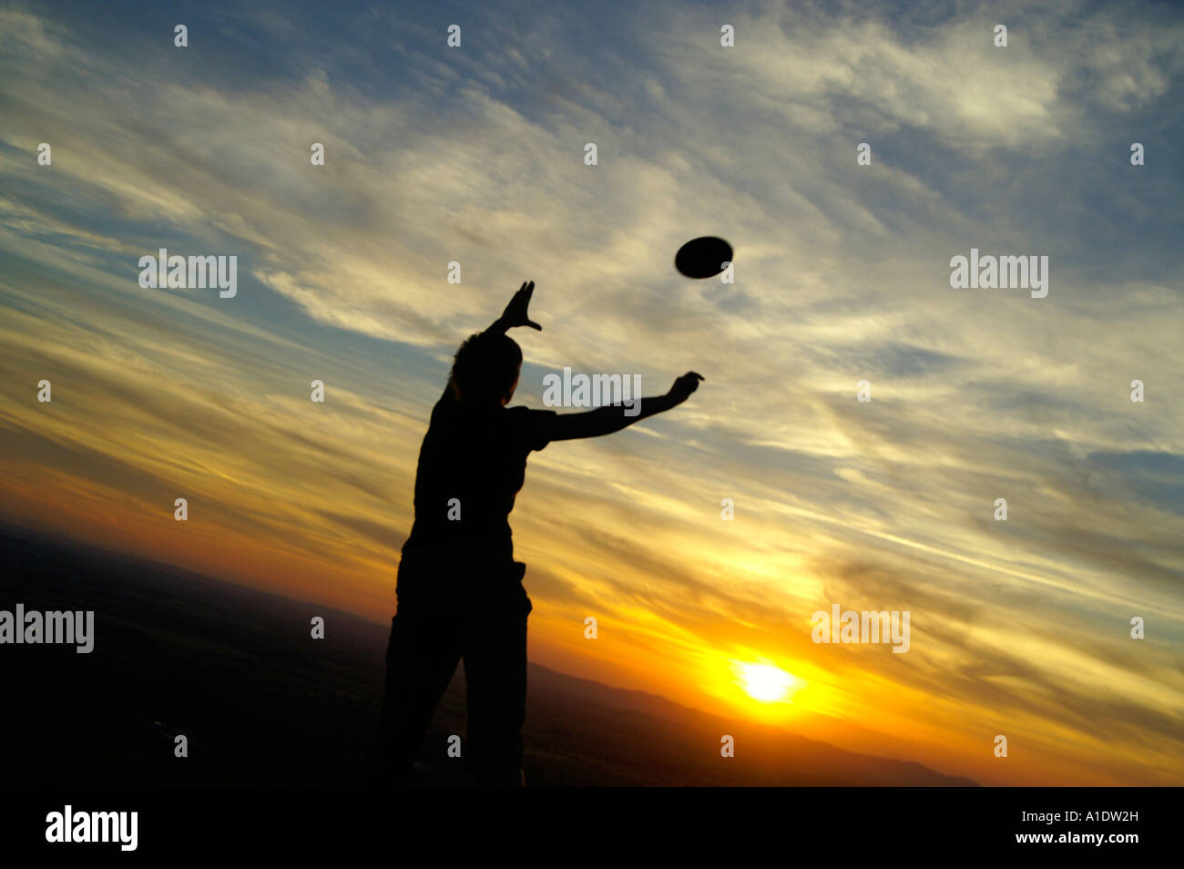 Frisbee silhouette hi-res stock photography and images - Alamy