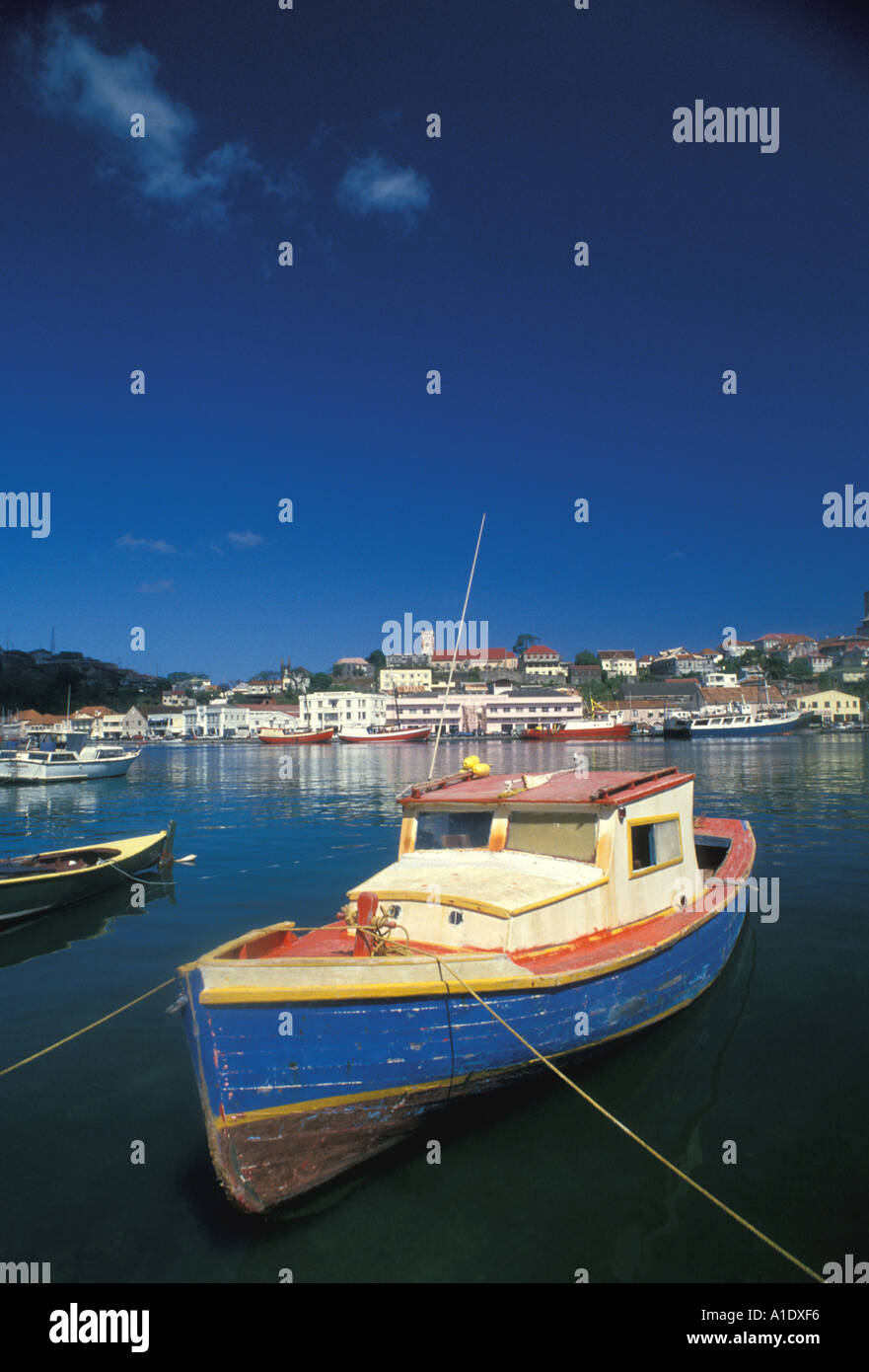 Grenada St Georges Harbour Fishing Boat carenage Stock Photo - Alamy