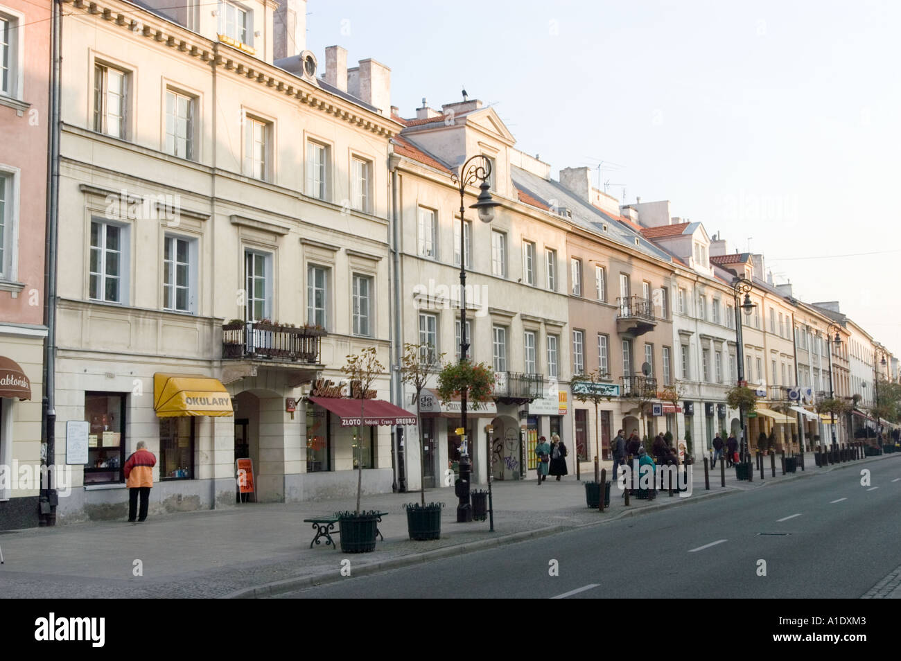Facades of buildings on Nowy Swiat Street Central Warsaw Mazowieckie ...