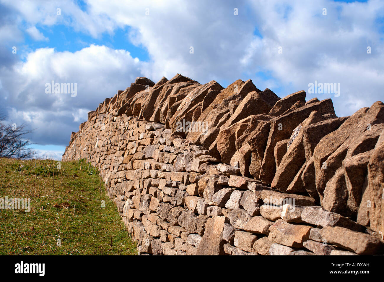 Stone wall in english countryside, Cotswolds, Broadway surroundings ...