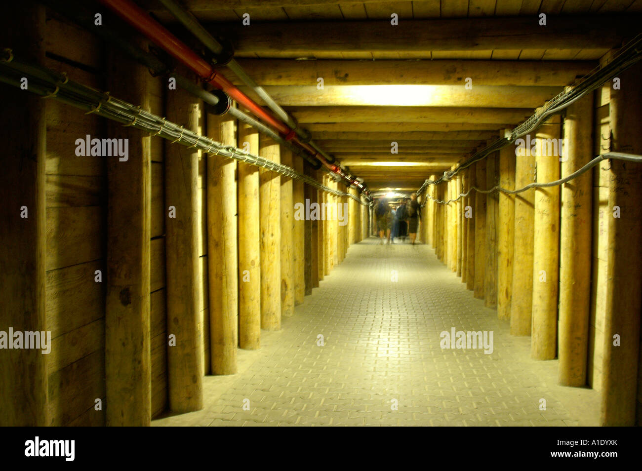 Kopalnia solna Wieliczka salt mine, horizontal tunnel adit in mines ...