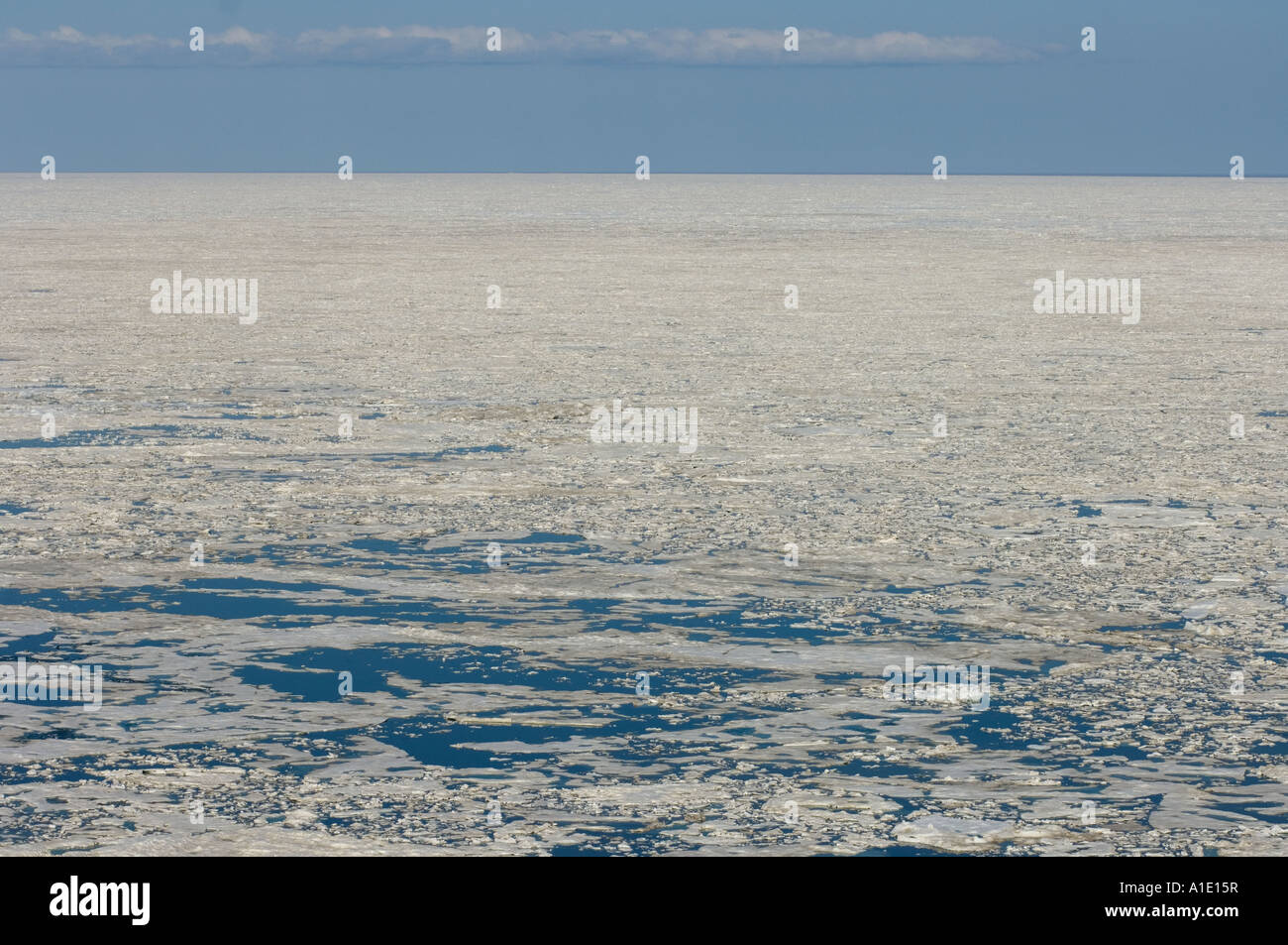 aerial of multi layer ice during spring breakup off the National ...