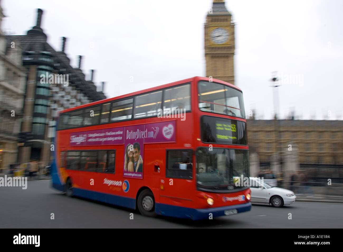 Red Double Decker Bus Parliament Square London United Kingdom Stock ...