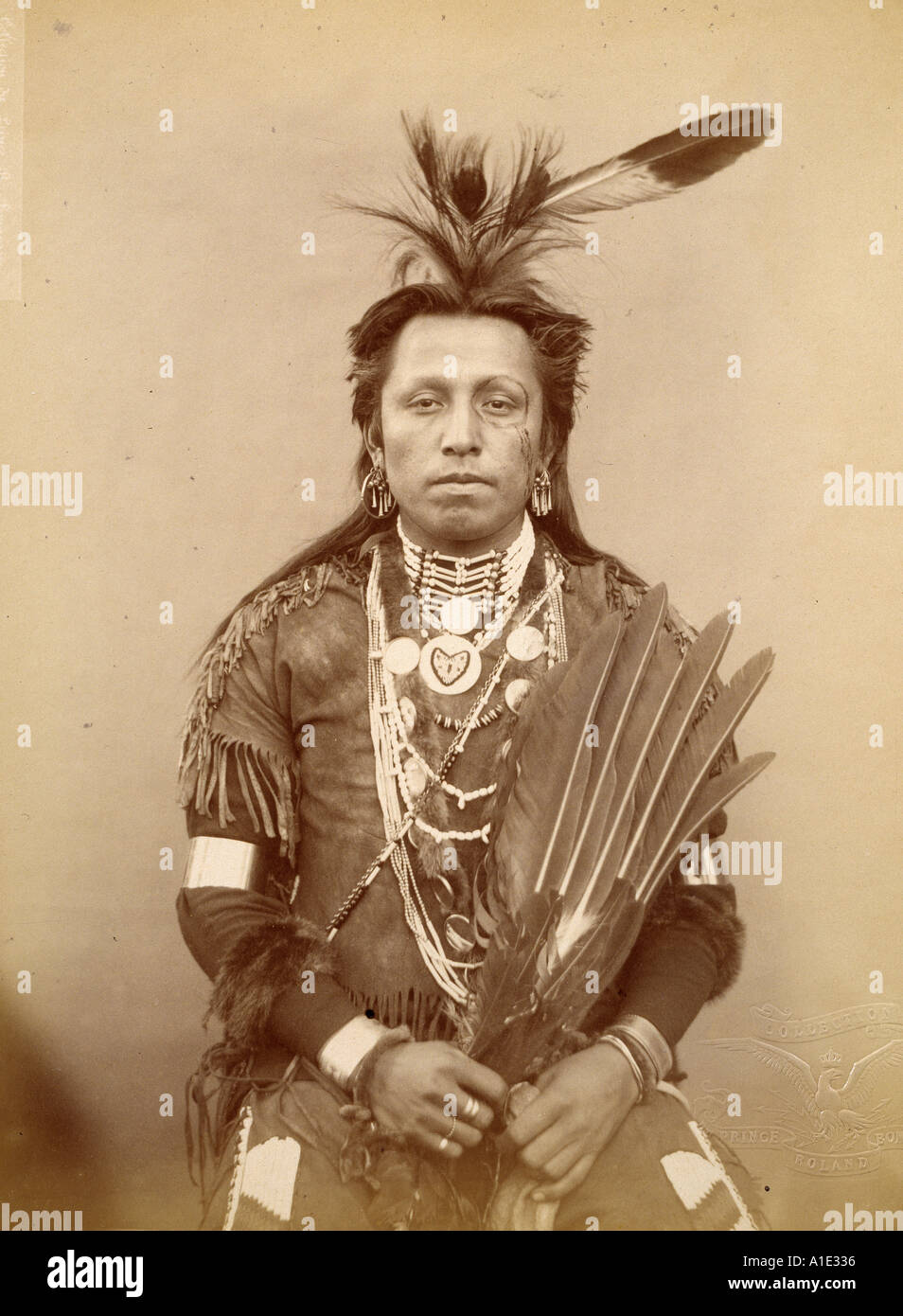 Portrait of an Indian the name of this man was Well Known Man Stock ...