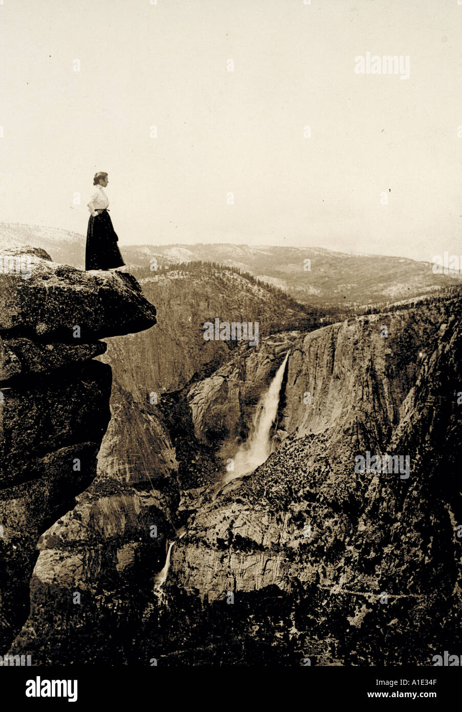 Looking across Valley to Yosemite Falls Stock Photo - Alamy