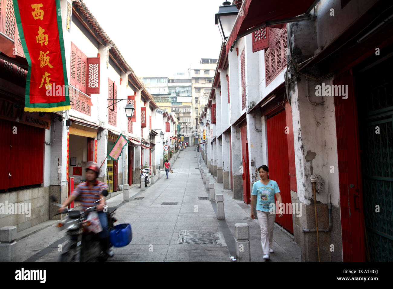 Traditional Architecture on Macaus Rua da Felicidade Macau China Stock Photo - Alamy