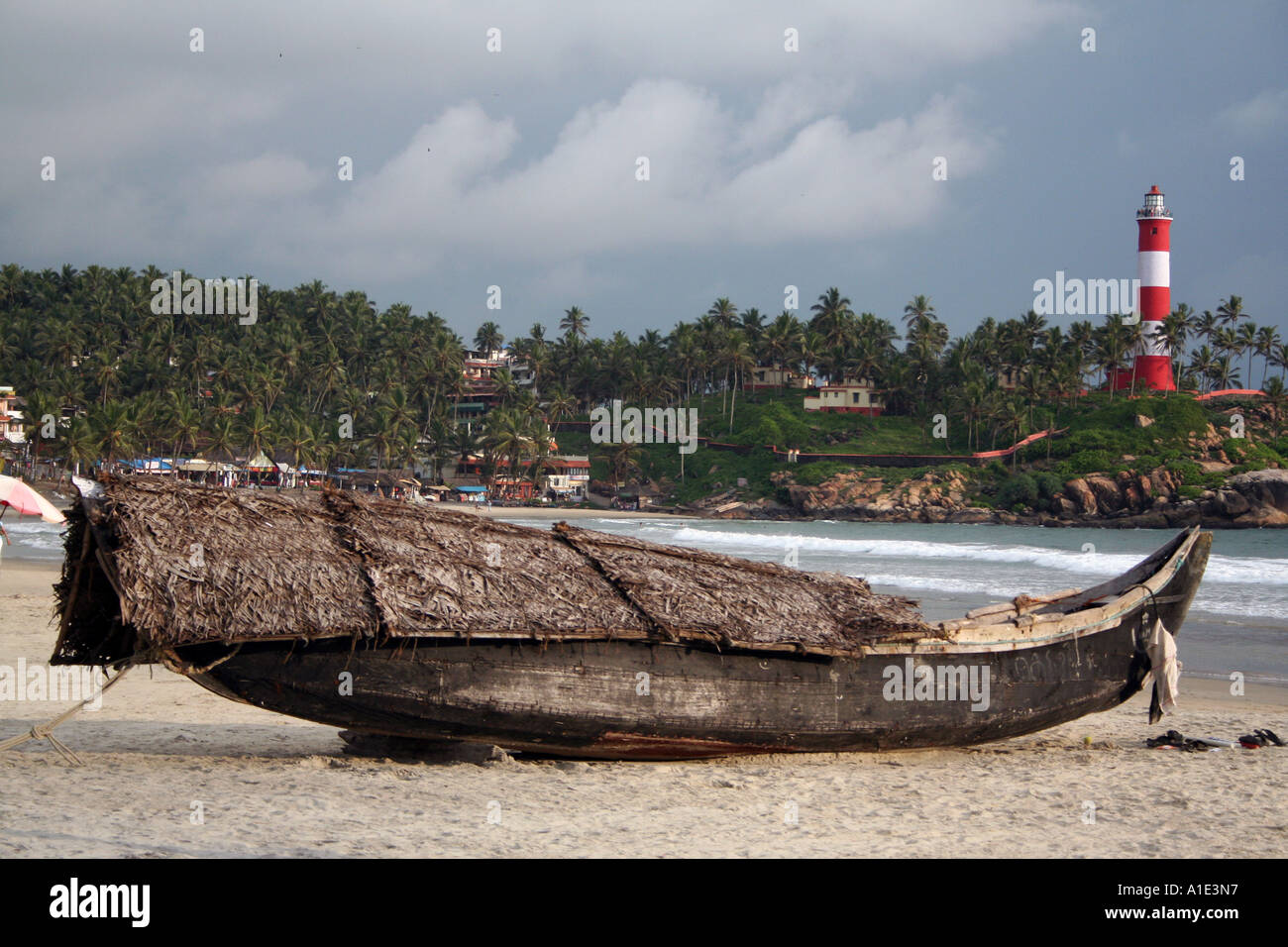 Kovalam lighthouse beach in Kerala India Stock Photo - Alamy