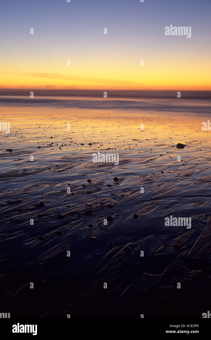 Rill patterns on sand during sunset San Gregorio State Beach California ...