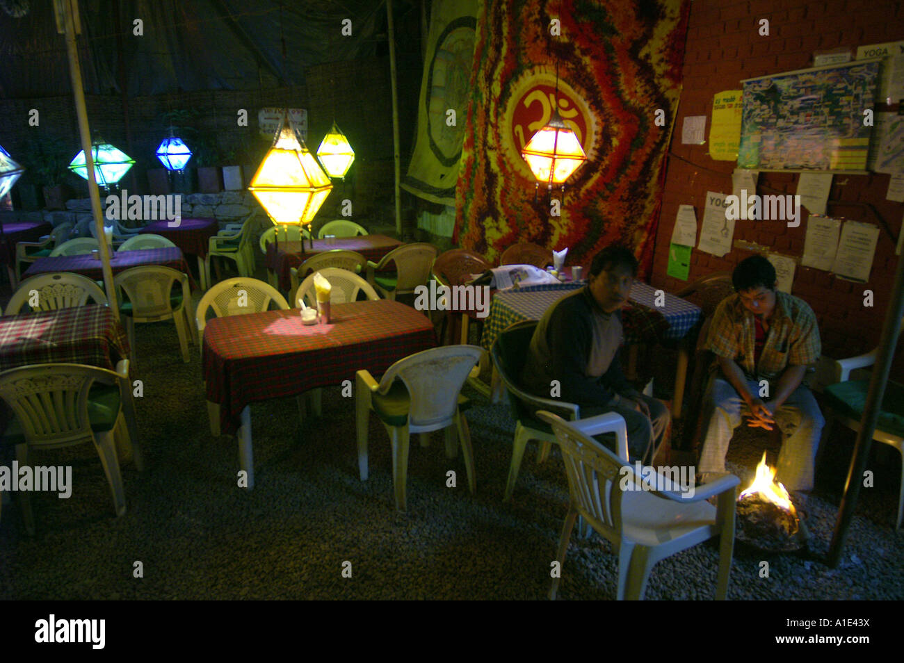 Psychedelic decorations in German Bakery restaurant in McLeod Ganj ...