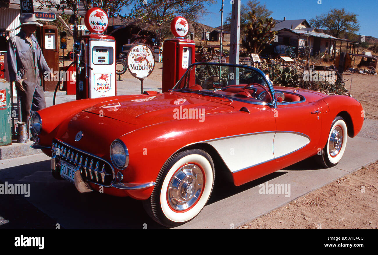 Corvette sports car at the Rt 66 Visitor Center, Hackberry, Arizona ...