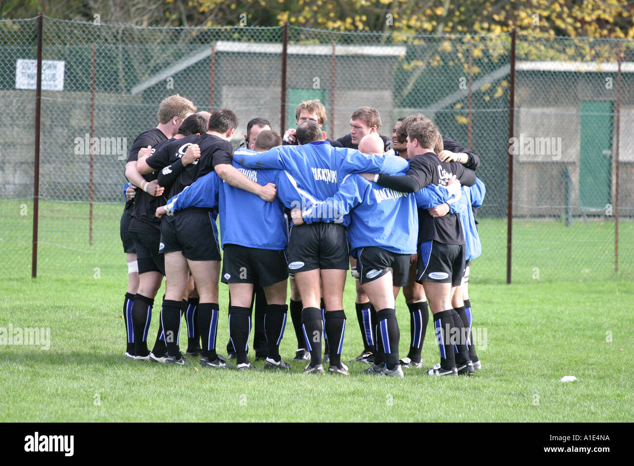Bath Rugby Team have their team talk prior to playing Saracens at The ...