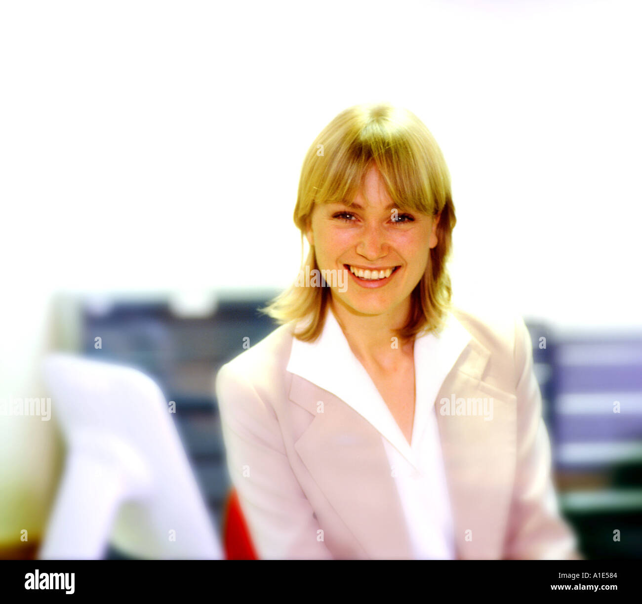 Female Bank Teller Stock Photo - Alamy