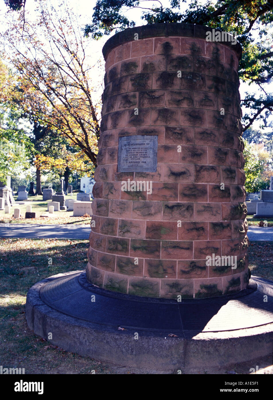 Lockerbie Bombing Memorial in Arlington National Cemetery Stock Photo ...