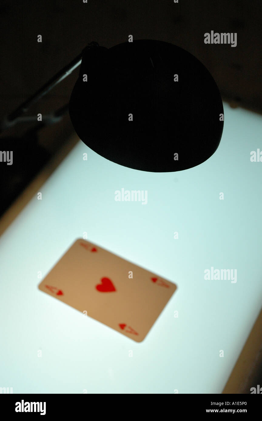 Ace on a lightbox Stock Photo - Alamy