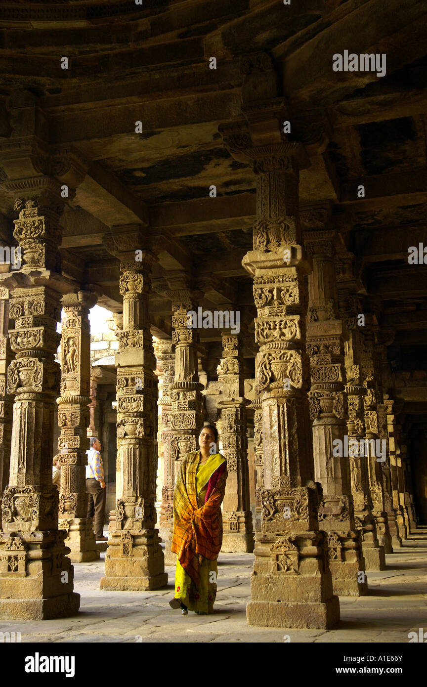 Collonade portico at Qutb Minar ancient archaeological complex in New ...